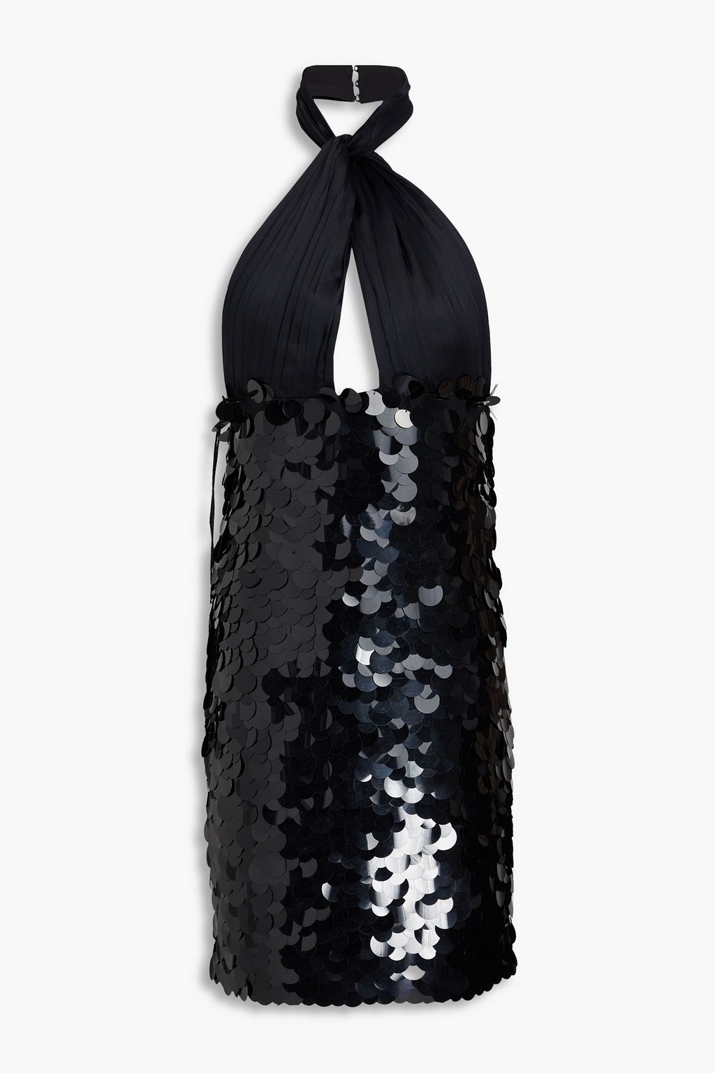 Robe mini halter en tulle sequiné avec panneaux en satin ALICE + OLIVIA ...