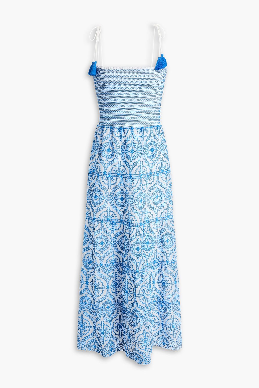 Robe midi broderie anglaise smockée ALICE + OLIVIA Marna – Élégance et ...